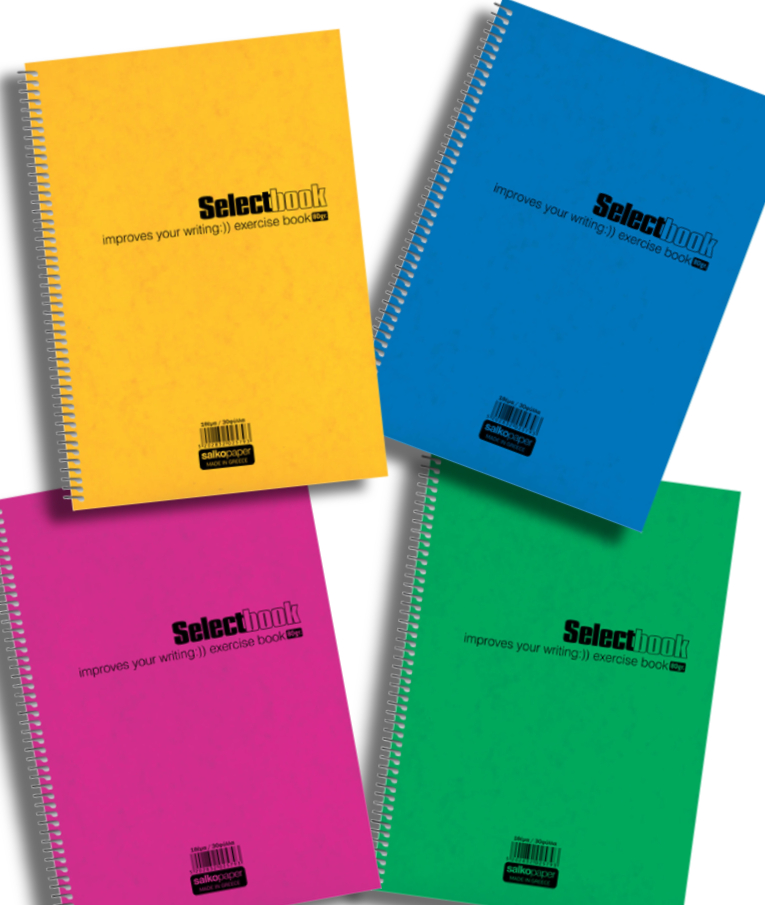 Μπλόκ Σημειώσεων - Τετράδιο Σπιράλ Ριγέ 3 Θεμάτων 17x25 90 φύλλα SELECTBOOK Salko Paper 2581 ...